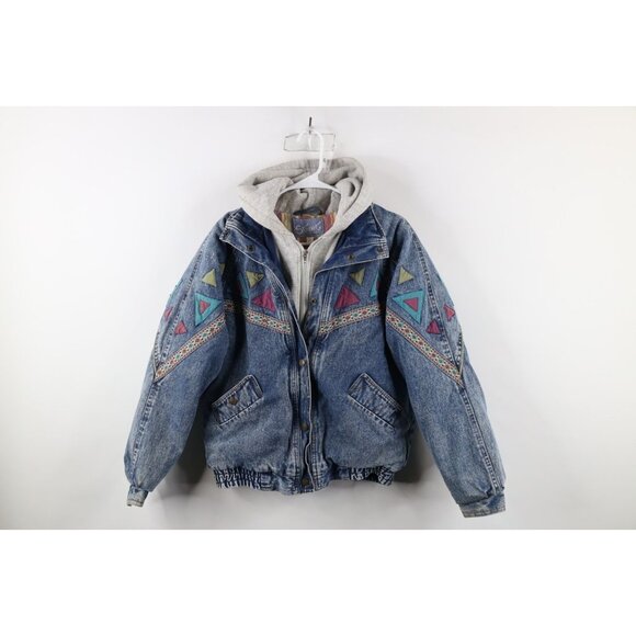 Vintage | Jackets & Coats | Vtg 9s Streetwear Womens 2 Faded Rainbow ...